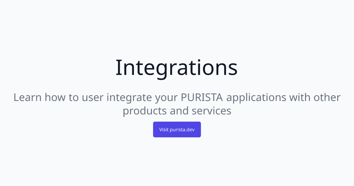 Integrations | PURISTA