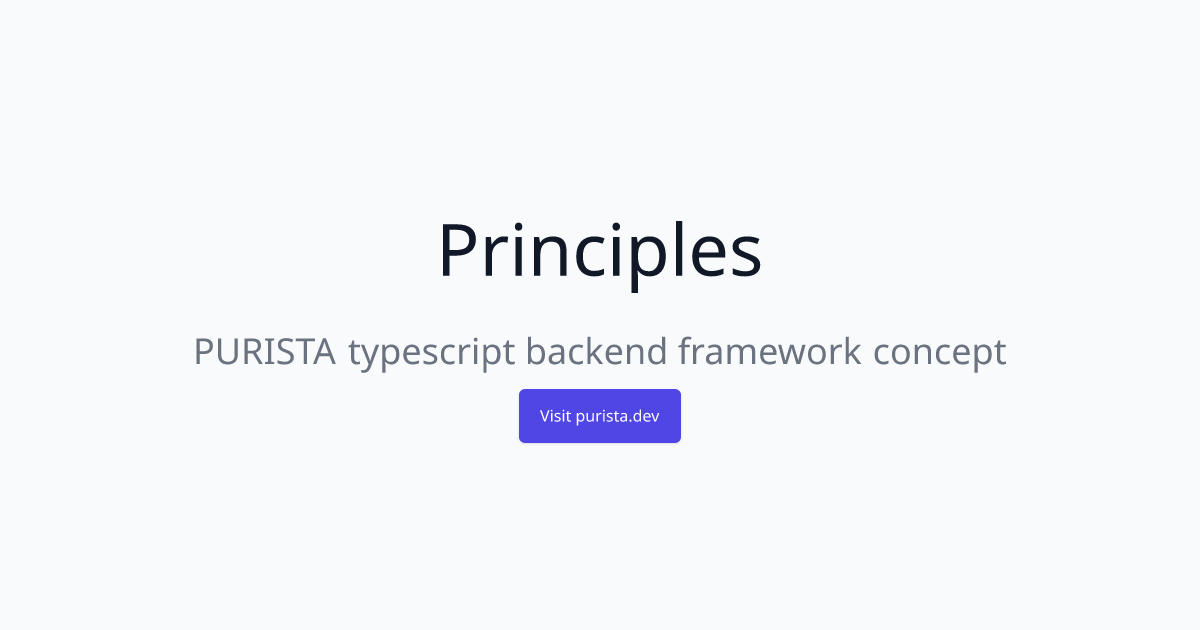Principles | PURISTA